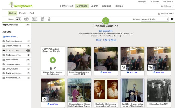 Coming to FamilySearch! A Memories Gallery to Enrich Your Family Tree